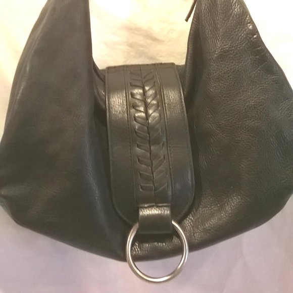 a.n.a | Bags | Gorgeous Black Leather Hobo Style Handbag By Ana | Poshmark